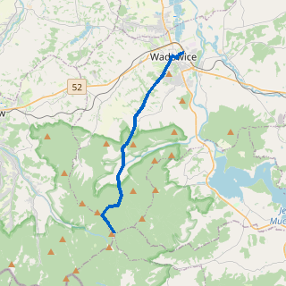 Mucharz kościół - Wadowice PKP - Szlaki turystyczne Małopolski