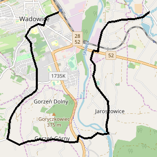 Klecza Dolna - Wadowice PKP - Szlaki turystyczne Małopolski